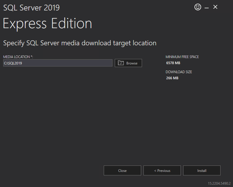 3601 Installing Microsoft SQL Server Express